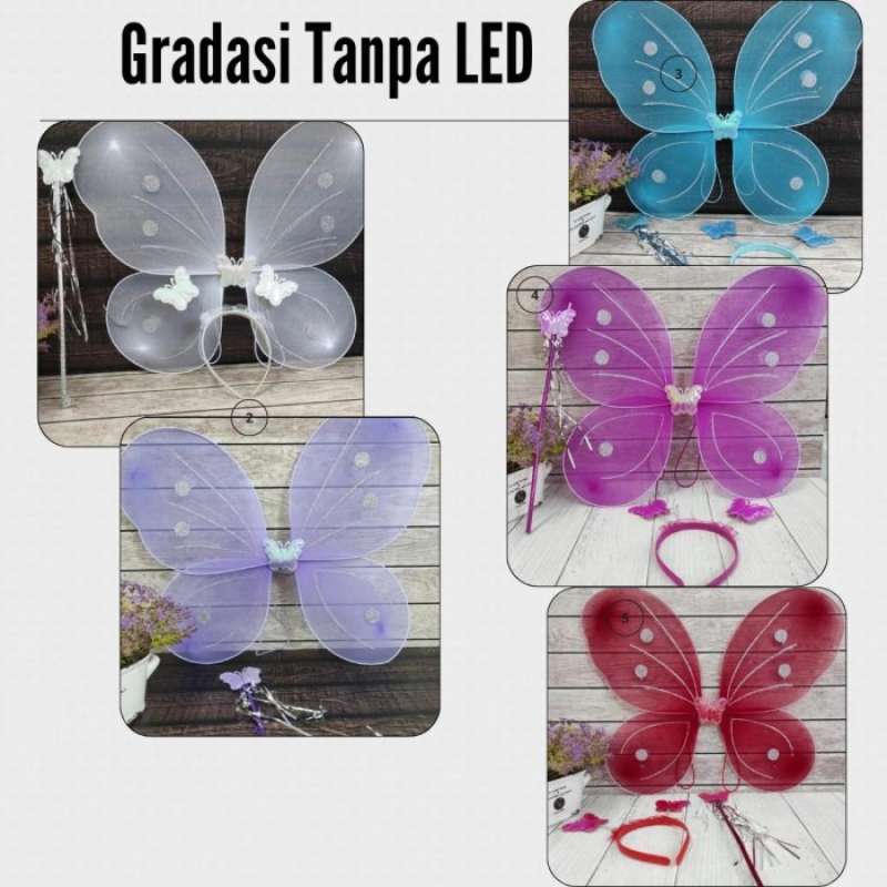 Jual Sayap Peri Tongkat & Bando Gradasi /butterfly Fairy Wings/fashion ...