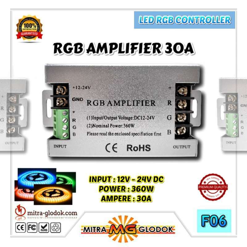 Promo Rgb Amplifier 30a Led Dc 12v - 24v 360w Penguat Sinyal Rgb - F06 ...