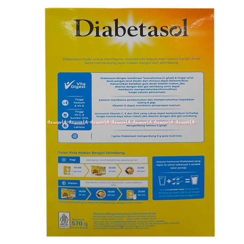 Jual Diabetasol 570gr Vita Digest Rasa Coklat Vanilla Susu Untuk ...