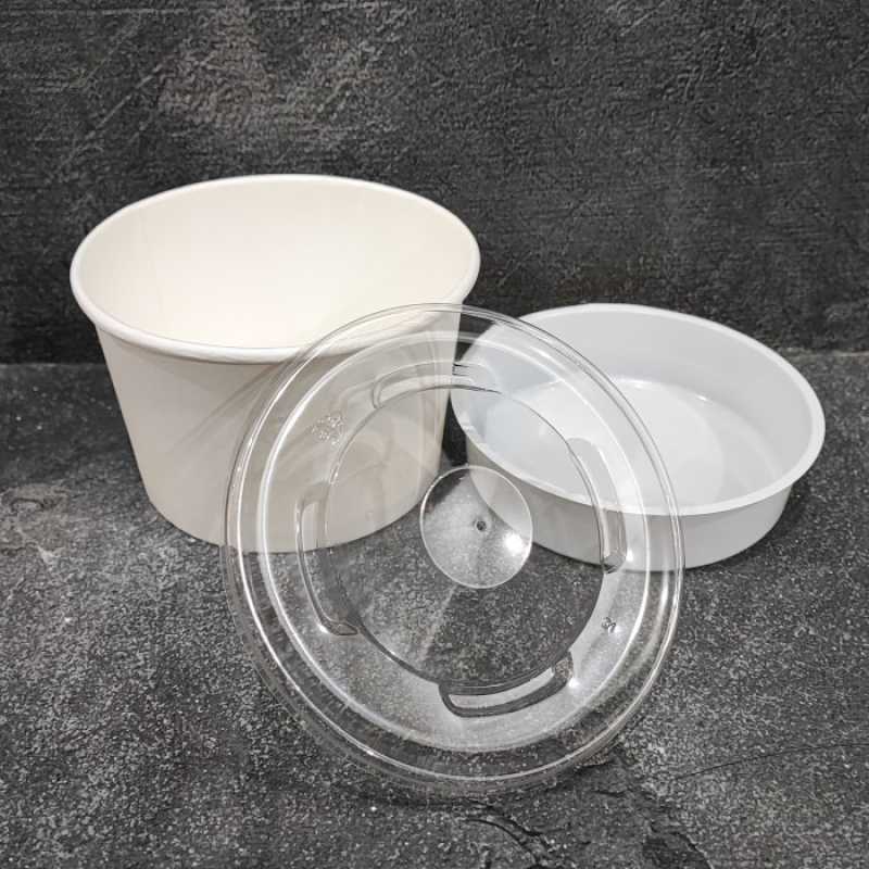 Promo Paper Bowl 27oz - 800ml 25 Pcs Mangkok Kertas Inner Tray Plus ...
