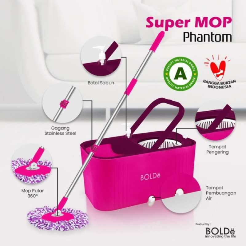 Promo Bolde Super Mop Phantom 7 L - Alat Pel Putar Otomatis Utilitas ...