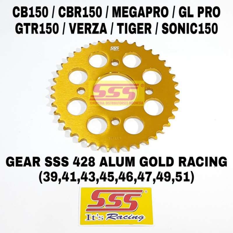 Promo Gear Gir Belakang Sss 428 Alumunium Gold Racing Cb150 Cbr Sonic ...