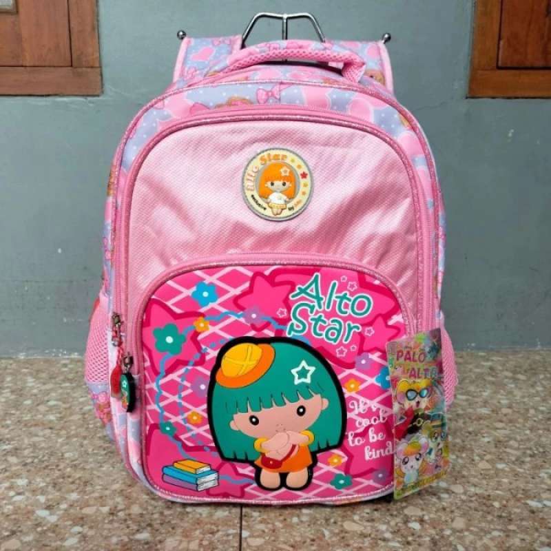 Promo Tas Ransel Backpack Anak Sekolah Perempuan Alto Star/tas Gendong Sd,smp - Biru Pink Diskon ...