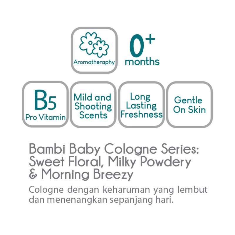 Jual Bambi Baby Cologne Milky Powdery - Aromatherapy | Perfume Bayi - Kesegaran Tahan Lama ...