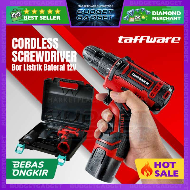 Promo Taffware Bor Listrik Cordless Rechargeable Battery 12v - Kr564 ...