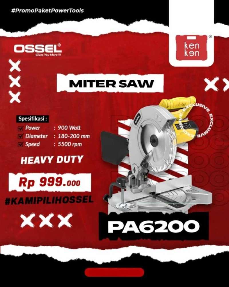 Promo Ossel Mitter Saw Mesin Potong Aluminium Miter Saw Laser 7 Inch 8 ...