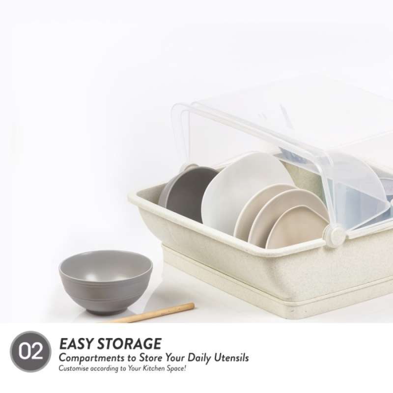 Promo Elianware Extra Large Dust Free Home Dish Rack Disk Drainer With ...