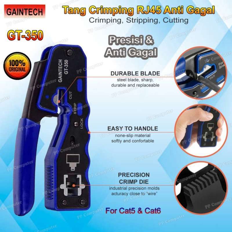 Promo Crimping Tool Rj45 Tang Krimping Rj 45 Anti Gagal Gt-350 Diskon ...