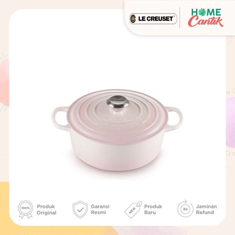 Promo Lecreuset Cast Iron Round Casserole Shell Pink Diskon 23% Di ...