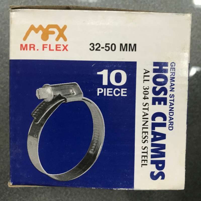 Promo Hose Clamp. Mr Flex. Ukuran 32-50mm. All 304 Stainless Steel. 10 ...