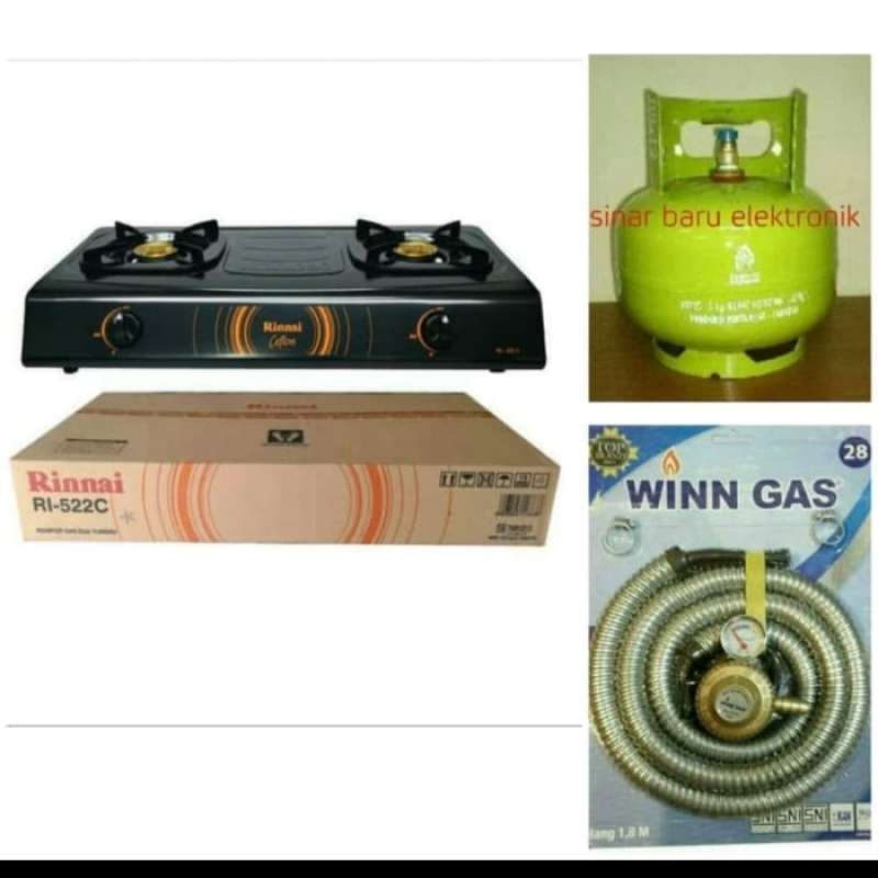 Promo Kompor Rinnai Ri-522c + Tabung Gas 3kg + Selang Regulator Winn Gas Diskon 23% Di Seller ...