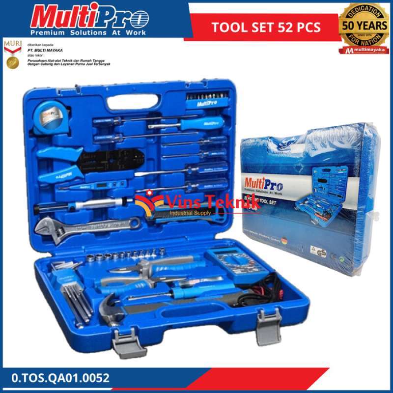 Promo Multipro Toolkit 52 Pcs Alat Pertukangan Kunci Set Tool Kit Set ...