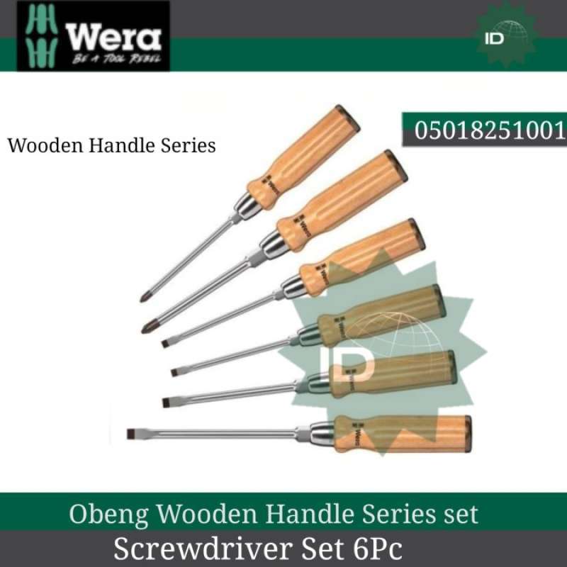 Promo Obeng Wooden Handle Series Set Wera 05018251001 S/driver Set, 6 ...