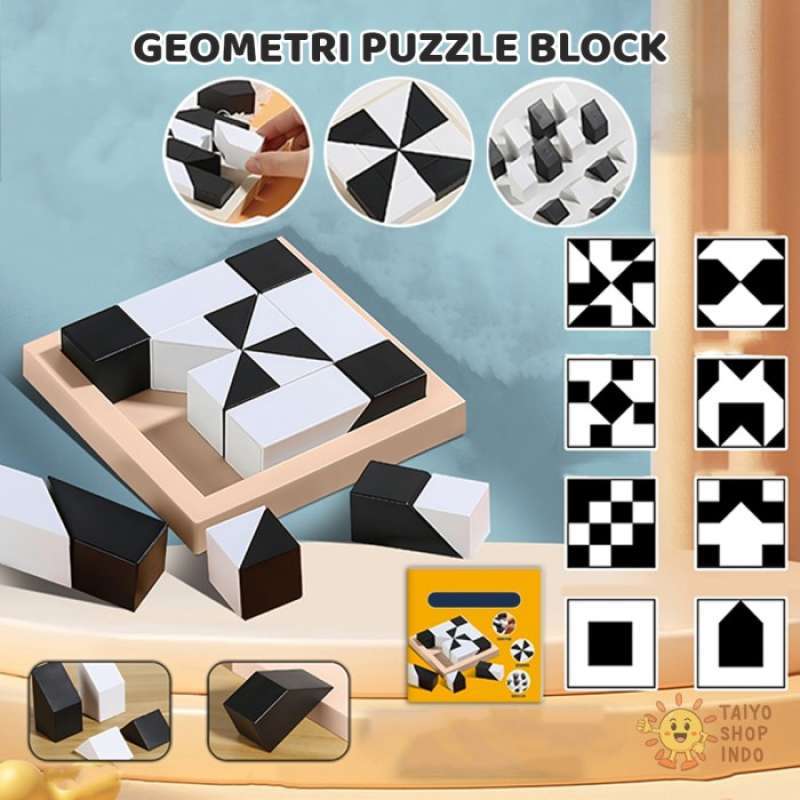 Promo Taiyo Mainan Game 3d Geometri Puzzle Plastik Block Blok Basic ...