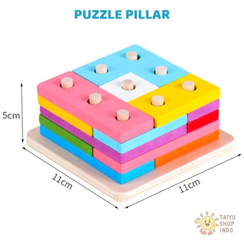 Promo Taiyo Mainan Game 3d Geometri Puzzle Plastik Block Blok Basic ...
