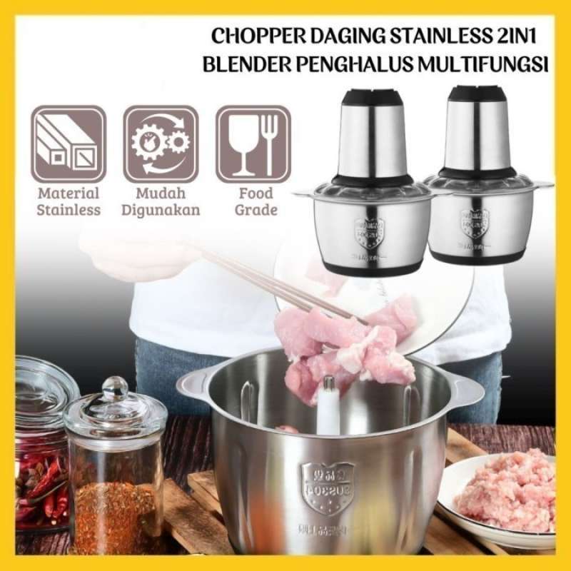 Promo Chopper Blender Stainless Blender Penggiling Daging Ukuran 2l ...