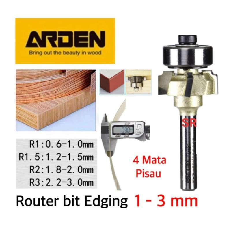 Promo Mata Router/ Fil Edging R 2 Mm 4 Mata Pisau/ Round Over Bit Arden ...
