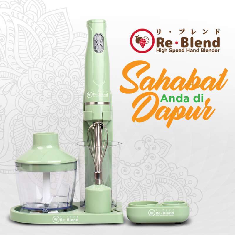 Promo Reblend High Speed Hand Blender Chopper Whisker Beater Stainless Blade Diskon 23% Di ...