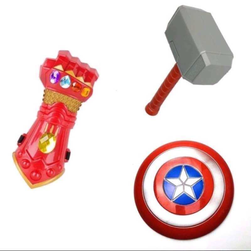 Promo Mainan Anak Tameng Captain America Palu Thor Tangan Ironthanos ...