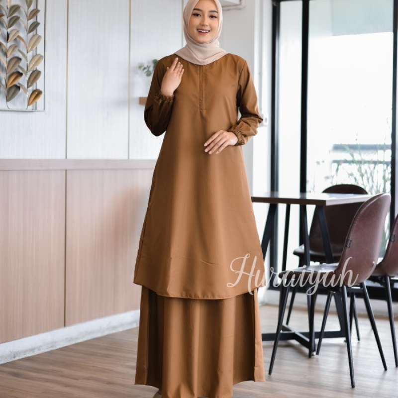 Promo Ss Syakira Gamis Toyobo Huraiyah Kurung Melayu Kerja Pemda Asn - Pemda Khaki Tua, M ...