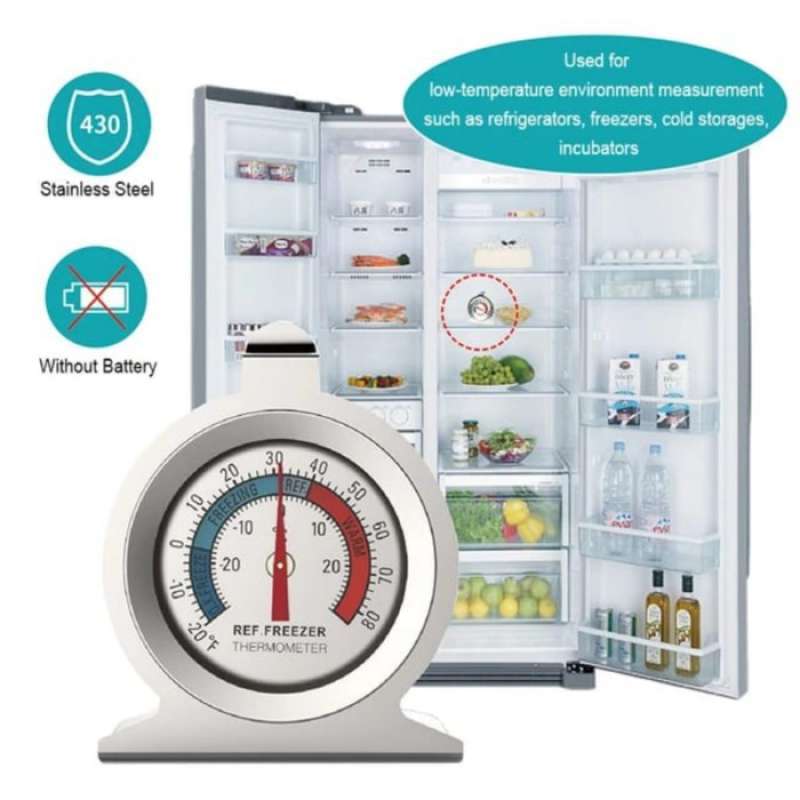 Jual Thermometer Kulkas Refrigerator Freezer Termometer Stainless Steel ...
