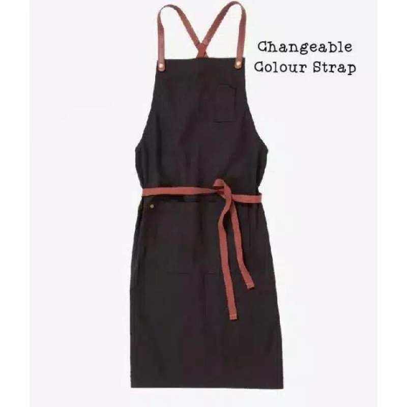 Jual Monolog Restyle Apron Drill Celemek Kitchen Barista Unisex ...