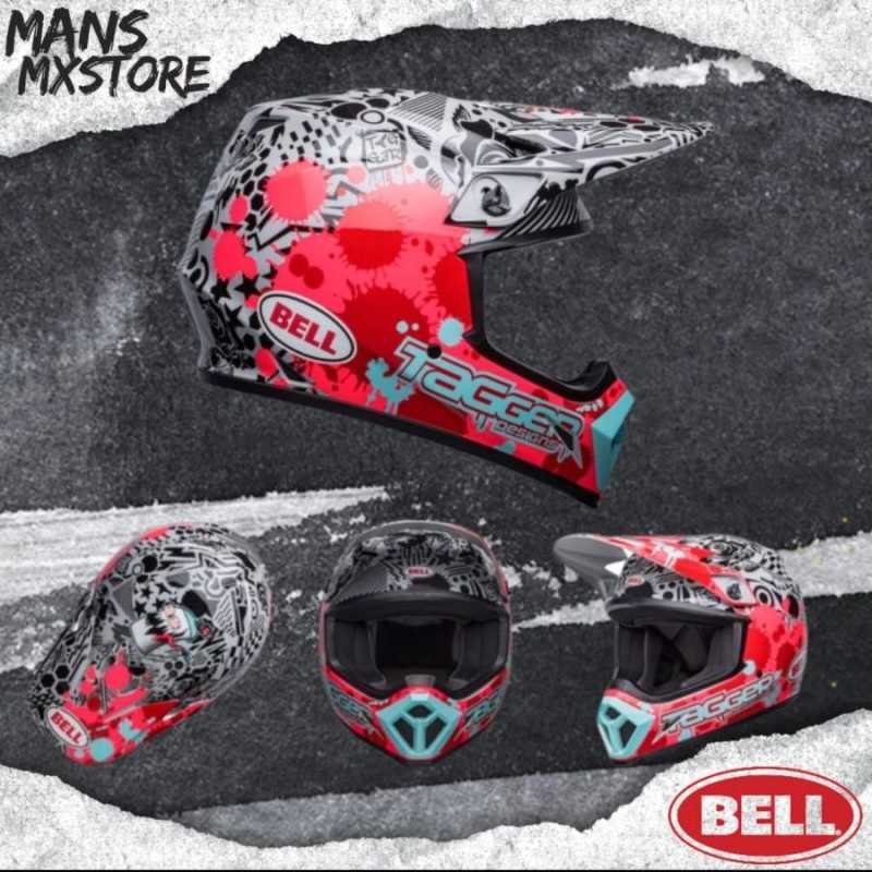 Jual Helm Bell Mx-9 Mips Tagger Splatter Gloss Bright Red Full Face ...