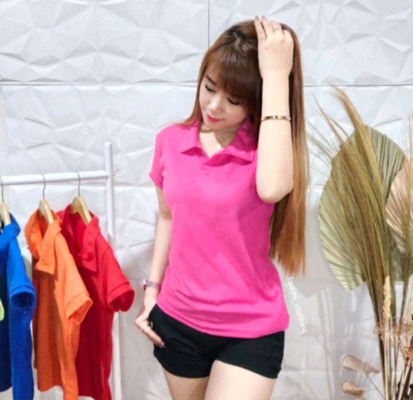 Jual Kaos Polo Kerah Polos Wanita Dan Pria Lengan Pendek/kaos Polos Wanita Di Seller Mama Shop ...