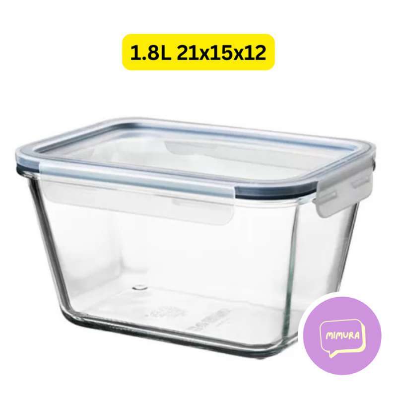 Jual Wadah Makanan Kaca Food Container Kaca Kedap Udara Microwave Oven ...
