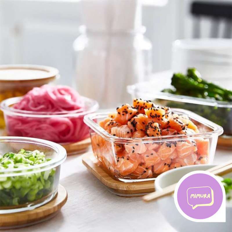 Jual Wadah Makanan Kaca Food Container Kaca Kedap Udara Microwave Oven ...