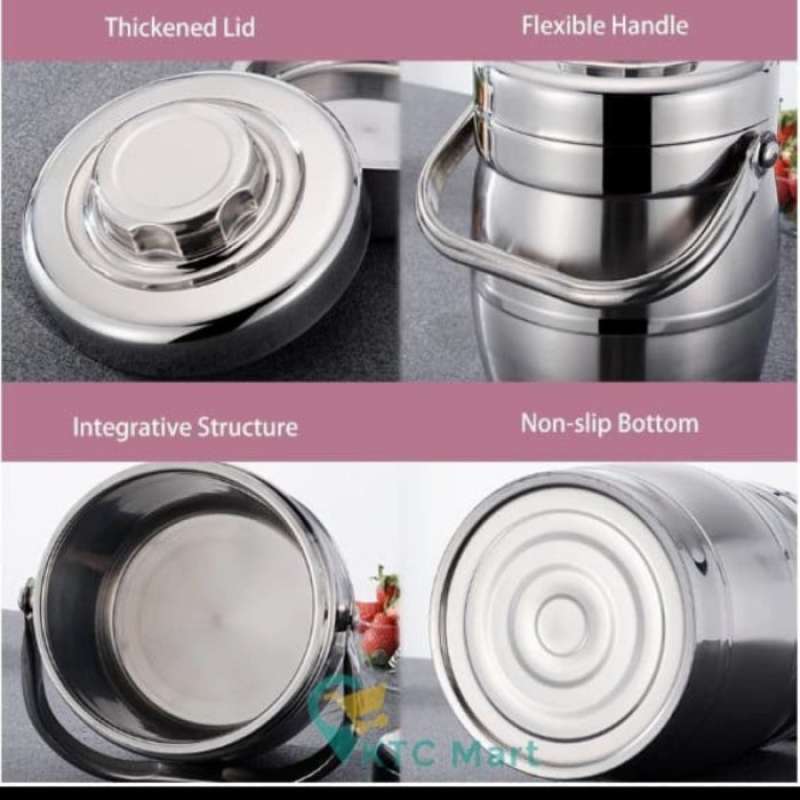 Jual Rantang Stainless 3 Lapis 2,2 Liter / Tempat Nasi Bakso Soto ...