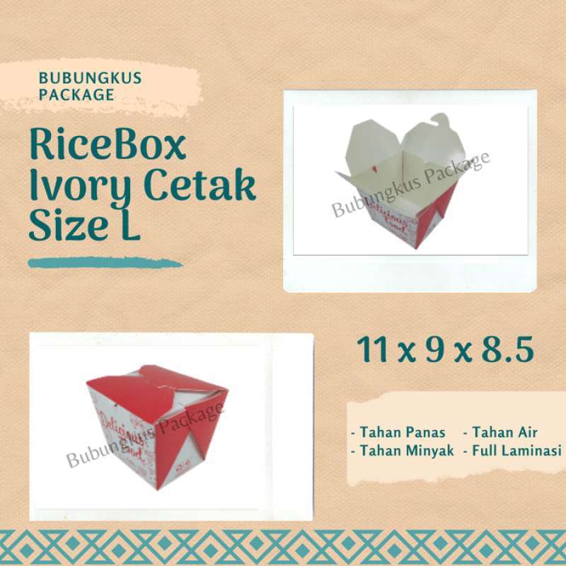 Jual Ricebox Polos 50pcs / Rice Box / Foodpail Kraft / Food Pail ...