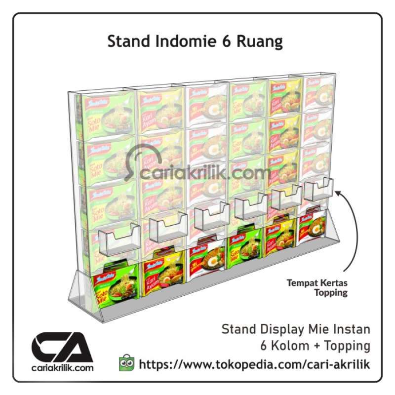 Jual Stand Display Acrylic / Rack Indomie / Tempat Mie Instan Di Seller ...