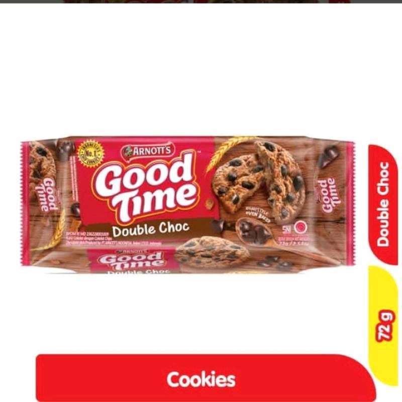 Jual Good Time Cookies Double Cokelat 72g/good Time Cookies Chocochips ...