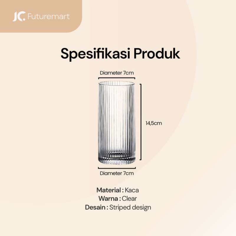 Jual Gelas Kaca Kopi Teh Minuman Ribbed Straight Highball Glass 360ml Wg01 Di Seller Sonsuza ...