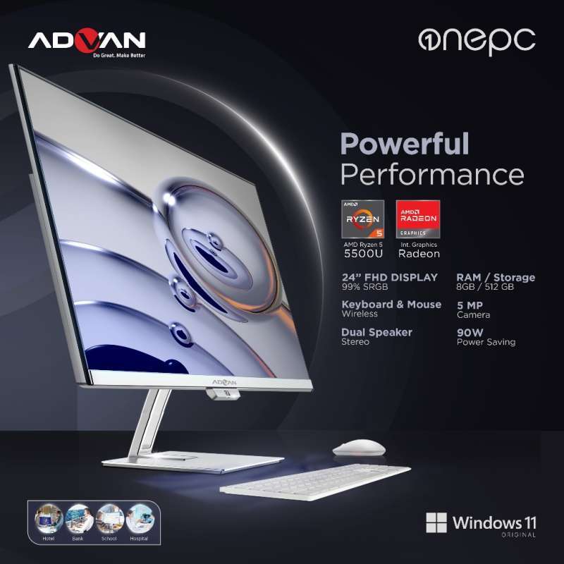 Jual Advan Onepc Amd Ryzen 5 5500u 8gb 512gb Radeon Win 11 All In One ...