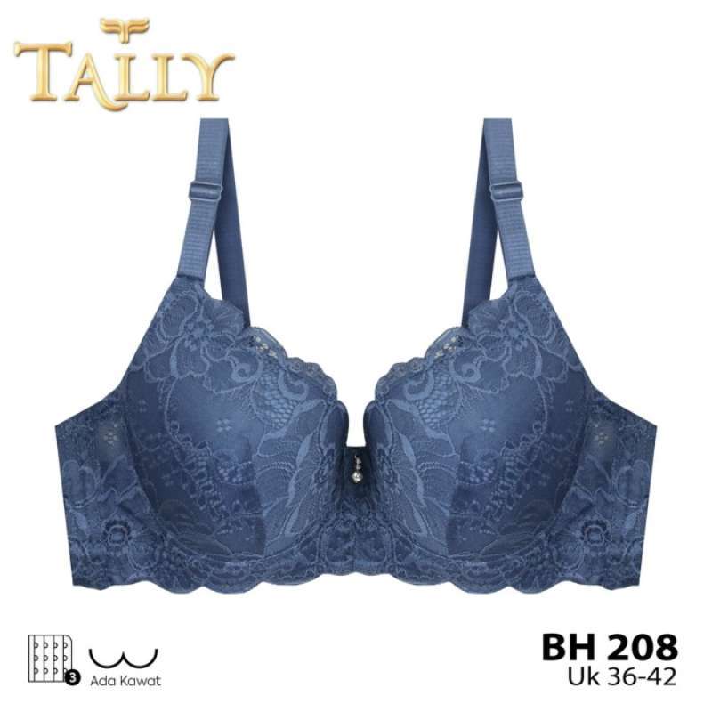 Jual Tally Bra Busa Tipis Kawat Bahan Renda Cup D/e Kait 3 Jumbo Bh 208 - Coklat Muda,38 - 40 ...