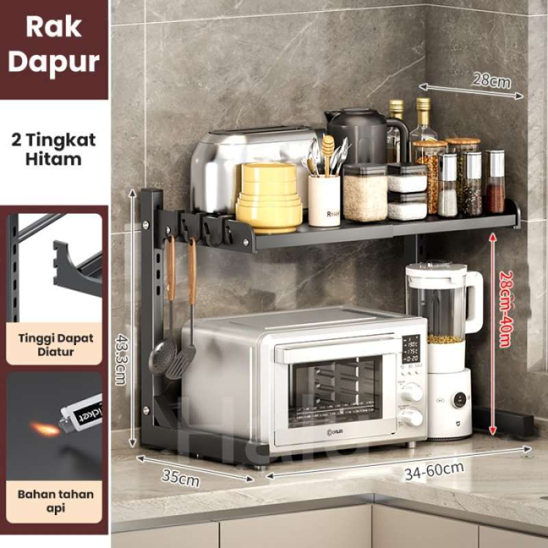 Jual Halu Rak Dapur Besi Rak Penyimpanan Alat Dapur Oven Microwave ...