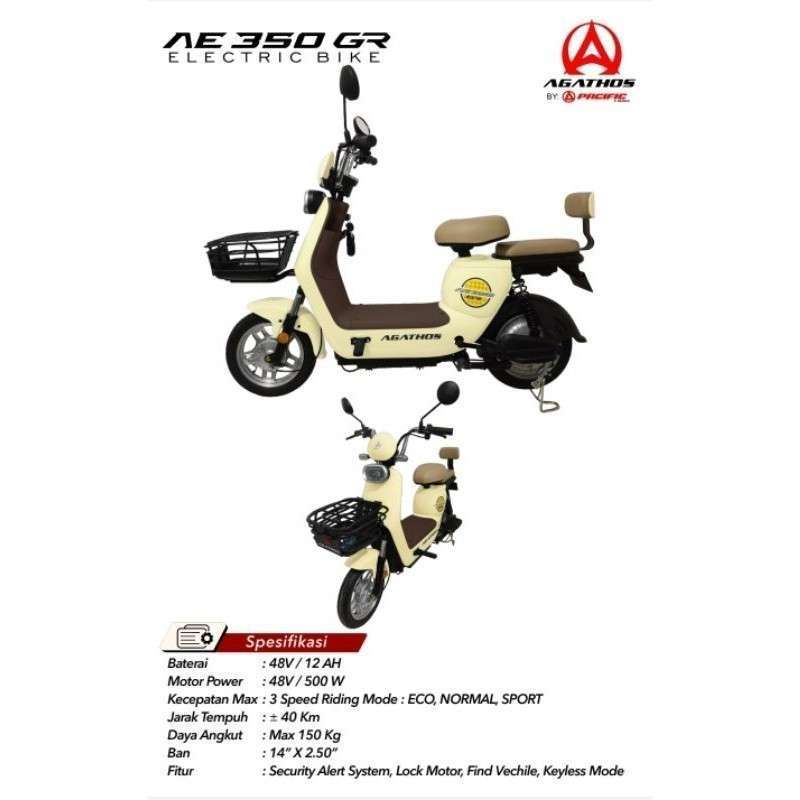Jual Sepeda Listrik Agathos Ae 350 Gr Murah Original - Garansi Resmi ...