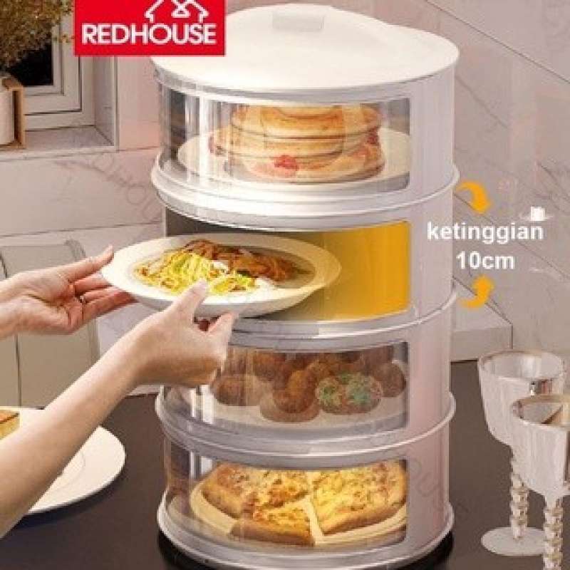 Jual Tudung Saji Rak Piring Susun Plastik Red House Warna Susun 5 Susun 4 S - Susun 3 Di Seller ...