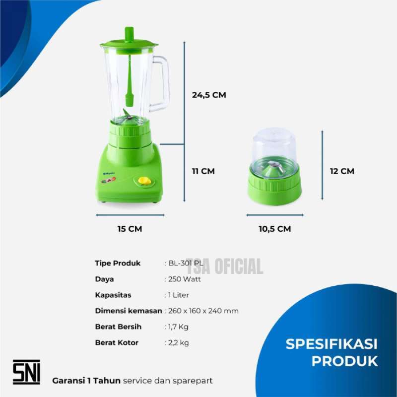 Promo Miyako Bl 301 Pl Blender Kapasitas 1 Liter Gelas Plastik Diskon ...