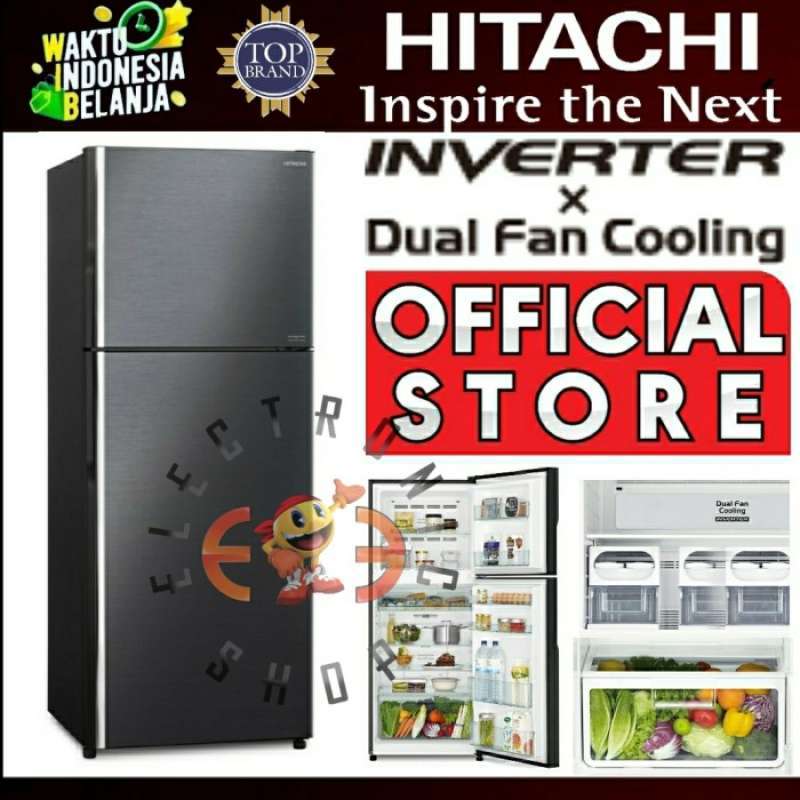 Promo Hitachi Rv48pgd8 Bbk Kulkas 2 Pintu 407l Inverter Dual Cooling Diskon 23% Di Seller Satou ...