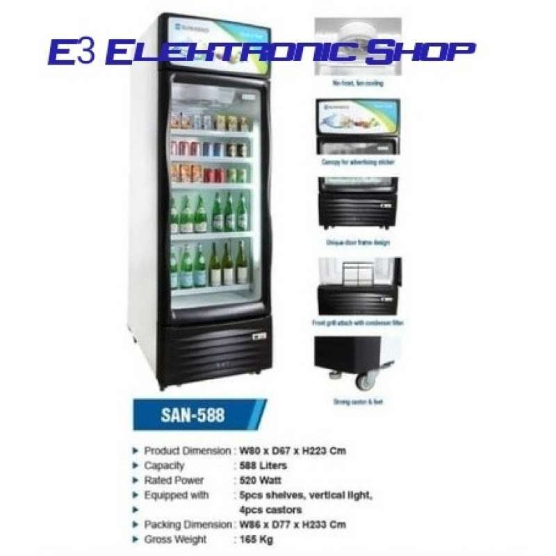 Promo Showcase Sansio San588 No Frost 5 Rak Tanpa Bunga Es Display ...