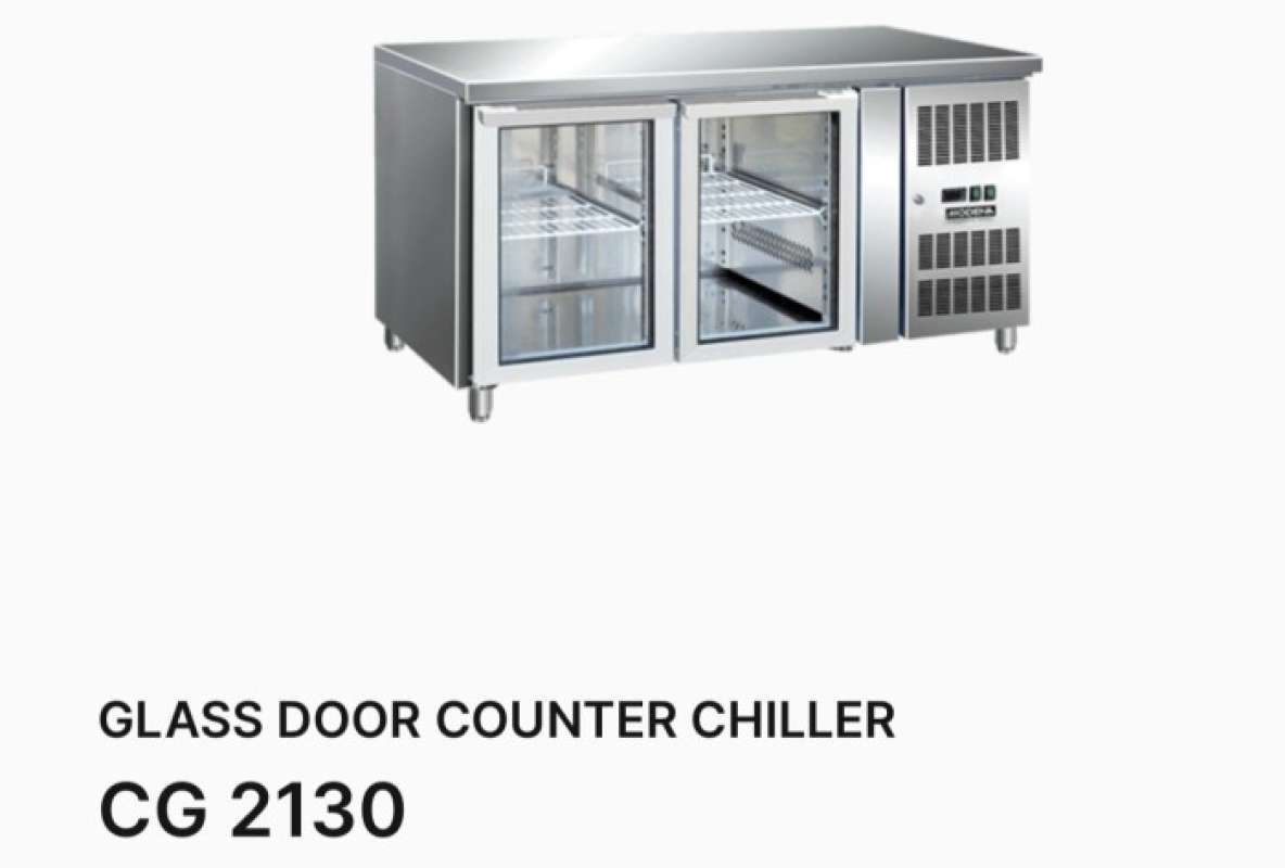 Promo Promo Glass Door Counter Chiller Modena Tipe Cg-2130 Diskon 23% ...