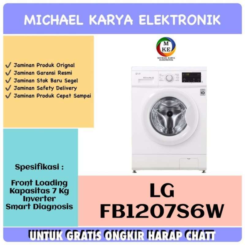 Promo Mesin Cuci Front Loading Lg 7kg Fb1207s6w W/ Ai Dd Inverter ...