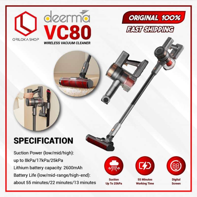 Promo Deerma Vc80 Vacuum Cleaner Wireless 25kpa - Garansi Resmi Diskon ...