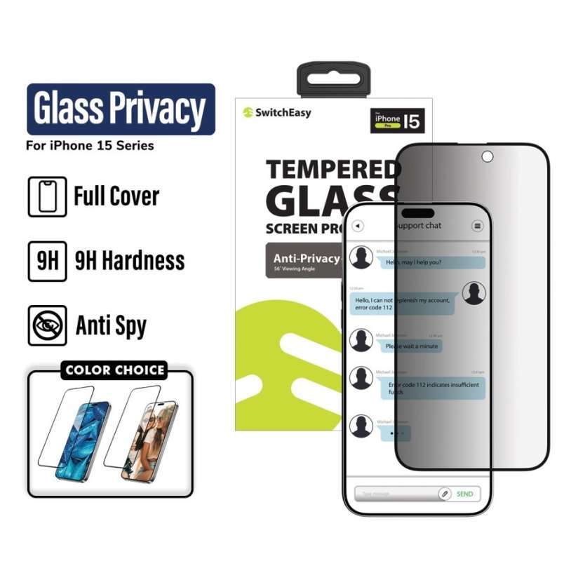 Promo Tempered Glass iPhone 15 Pro Max Plus Switcheasy Full Cover Clear ...