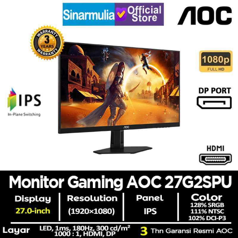 Promo Monitor Led Gaming Aoc 27g4e 27 Ips 180hz 0.5ms 100%srgb Diskon ...