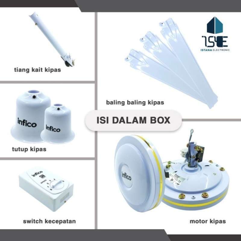Promo Infico Kipas Angin Plafon (ceiling Fan) 56 Inch - Baling Besi 5 ... Promo Infico Kipas Angin Plafon (ceiling Fan) 56 Inch - Baling Besi 5 ...