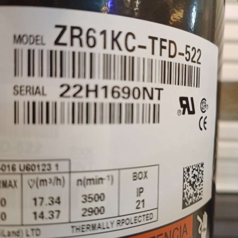 Promo Compressor Copeland Scroll Zr61kc-tfd-522 5pk 3phase R22 Diskon ...